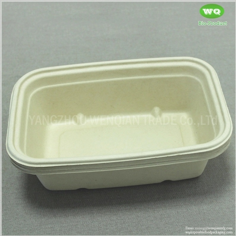 1250ml Biodegradable Unbleached Fiber Pulp Food Container With Lid ...